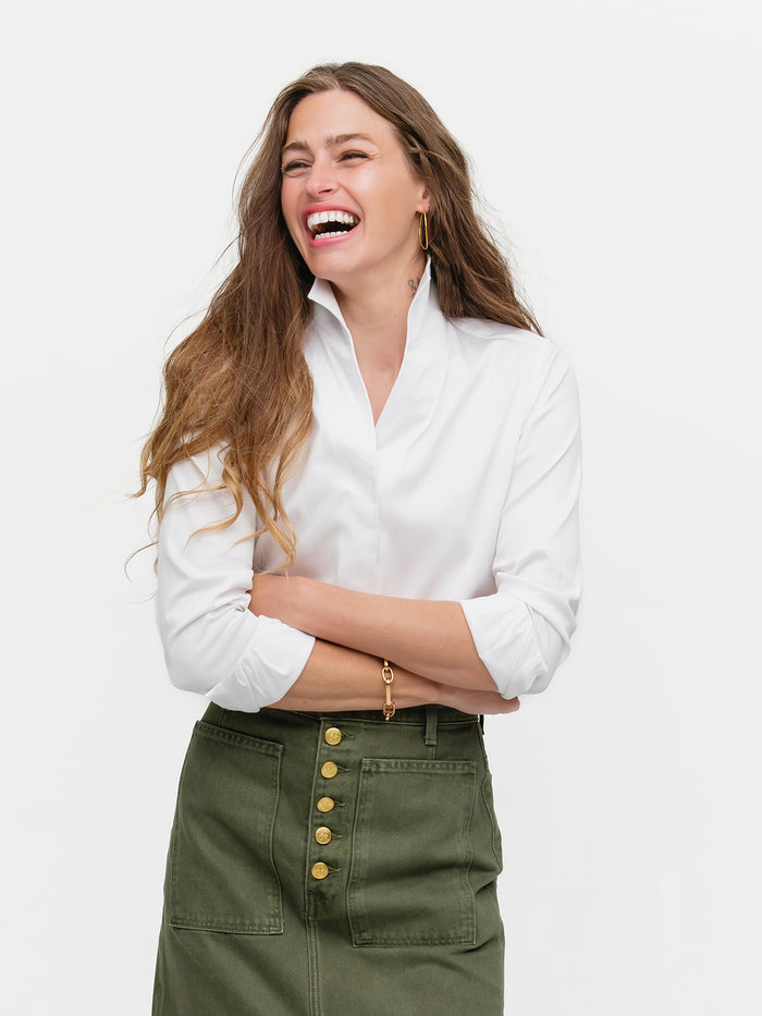 WHITE LIE Long Sleeve Designer Shirt for Women